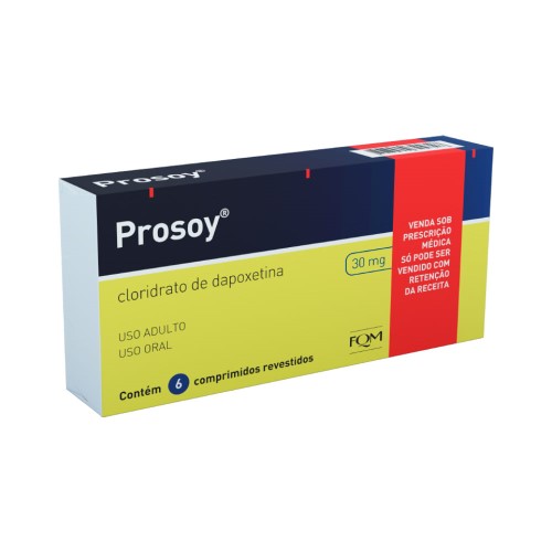 Prosoy Cloridrato de Dapoxetina 30mg 6 comprimidos | Qualfarma